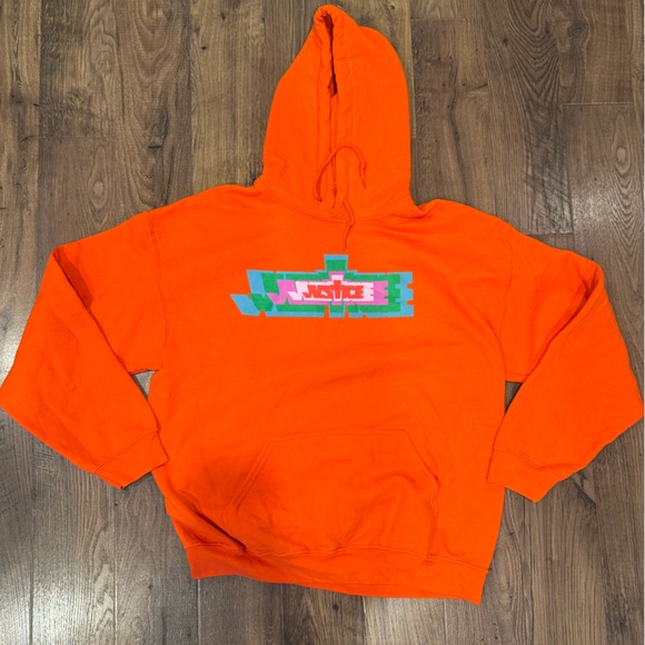Justin Bieber | Tops | Justin Bieber Justice Tour Orange Hoodie Merch ...